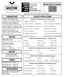 Menus – The Meating Place